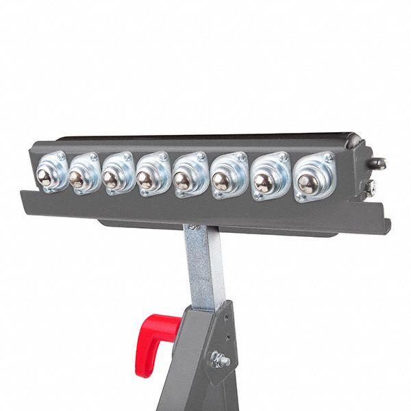 PROTOCOL Convertible Material Support Stand: 11 1/2 in Roller Wd, 28 in ...