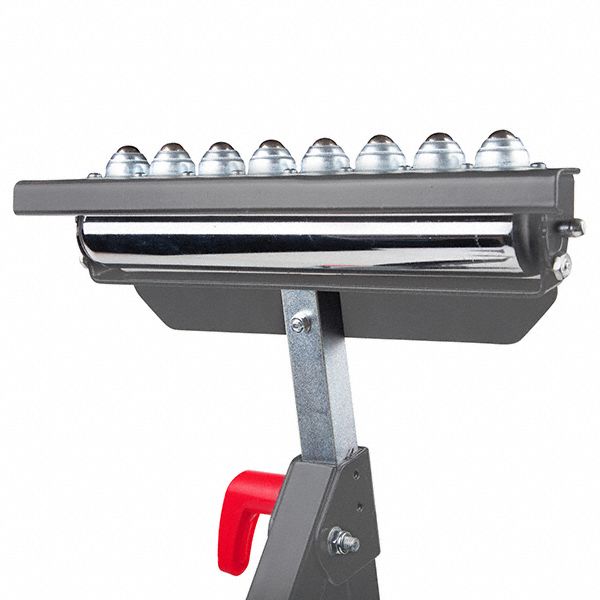 PROTOCOL Convertible Material Support Stand: 11 1/2 in Roller Wd, 28 in ...