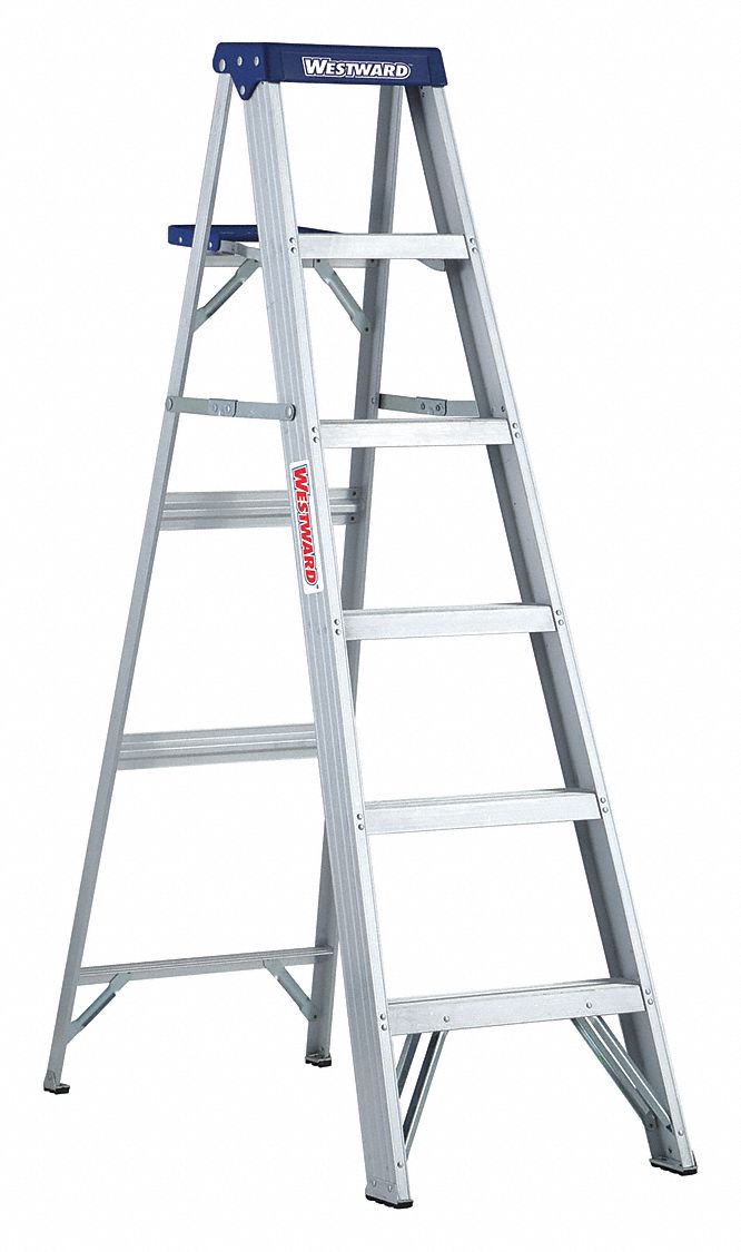 WESTWARD, 6 ft Ladder Ht, 5 Steps, Stepladder - 44YY12|44YY12 - Grainger