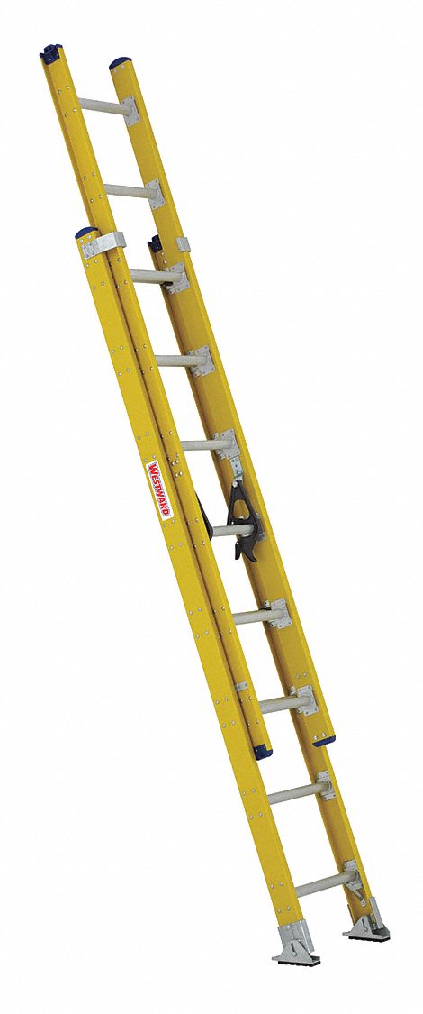 WESTWARD, 16 ft Ladder Size, Fiberglass, Extension Ladder - 44YY20 ...