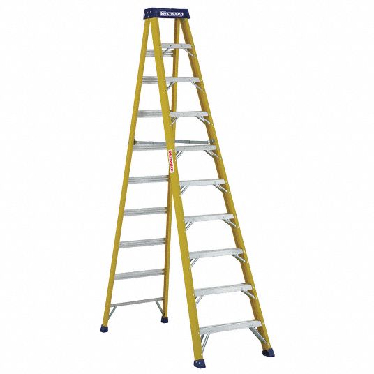 WESTWARD, 10 ft Ladder Size, Fiberglass, Stepladder - 44YY37|44YY37 ...