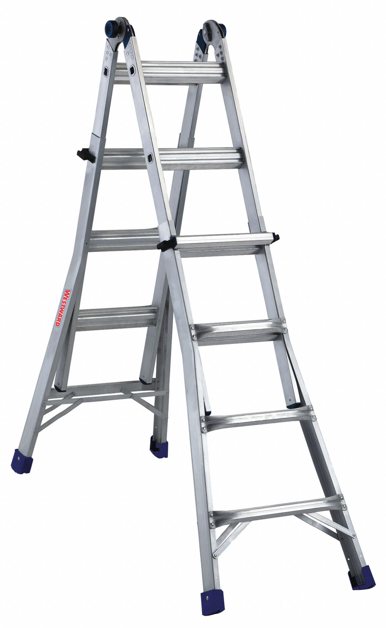 WESTWARD, Aluminum, 300 lb Load Capacity, Multipurpose Ladder - 44YY39 ...