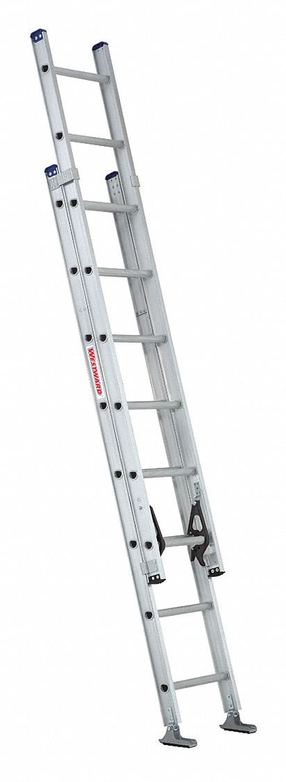 WESTWARD, 16 ft Ladder Size, Aluminum, Extension Ladder - 44YY45|44YY45 ...