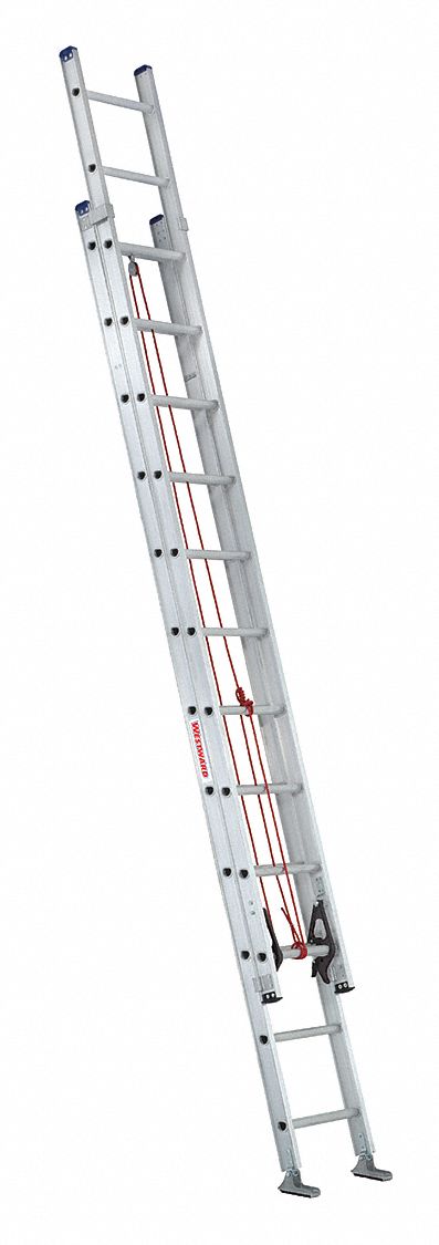 WESTWARD, 24 ft Ladder Size, Aluminum, Extension Ladder - 44YY46|44YY46 ...