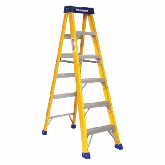 WESTWARD, 6 ft Ladder Size, Fiberglass, Stepladder - 44YY48|44YY48 ...