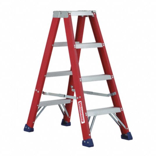 WESTWARD, Fiberglass, 300 lb Load Capacity, Twin Stepladder - 44YY54 ...