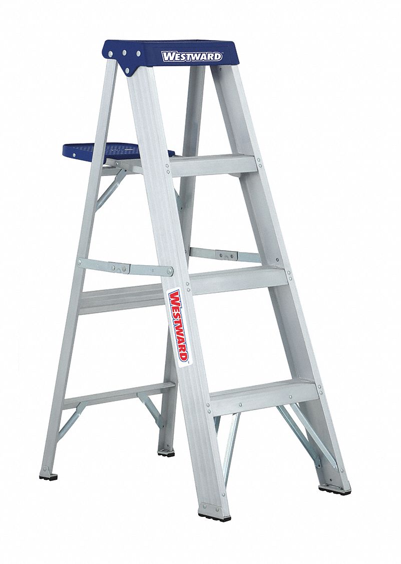 WESTWARD, Aluminum, 300 lb Load Capacity, Stepladder - 44YY59|44YY59 ...