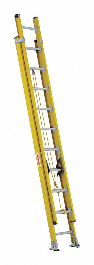WESTWARD 20 ft Fiberglass Extension Ladder, 375 lb Load Capacity, 50.0 ...