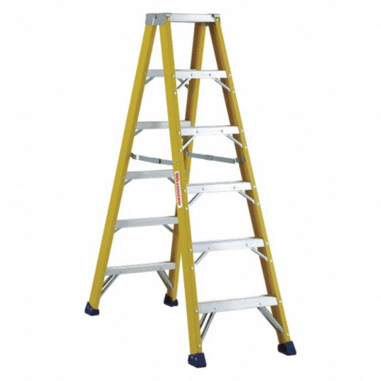 WESTWARD, 6 ft Ladder Size, Fiberglass, Twin Stepladder - 44YY68|44YY68 ...