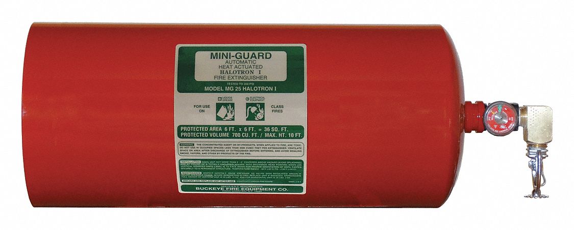 BUCKEYE Extintor Automático Fijo,Halotron,25 lb. - 44YZ38 | 87205 ...