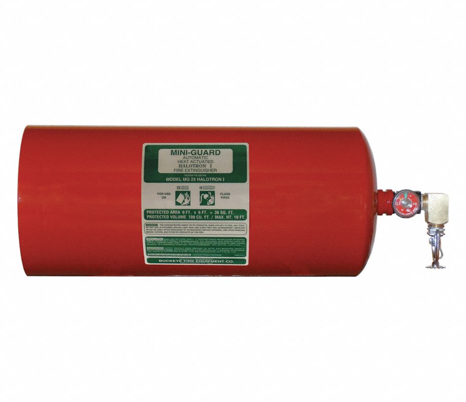 BUCKEYE Extintor Automático Fijo,Halotron,25 lb. - 44YZ38 | 87205 ...