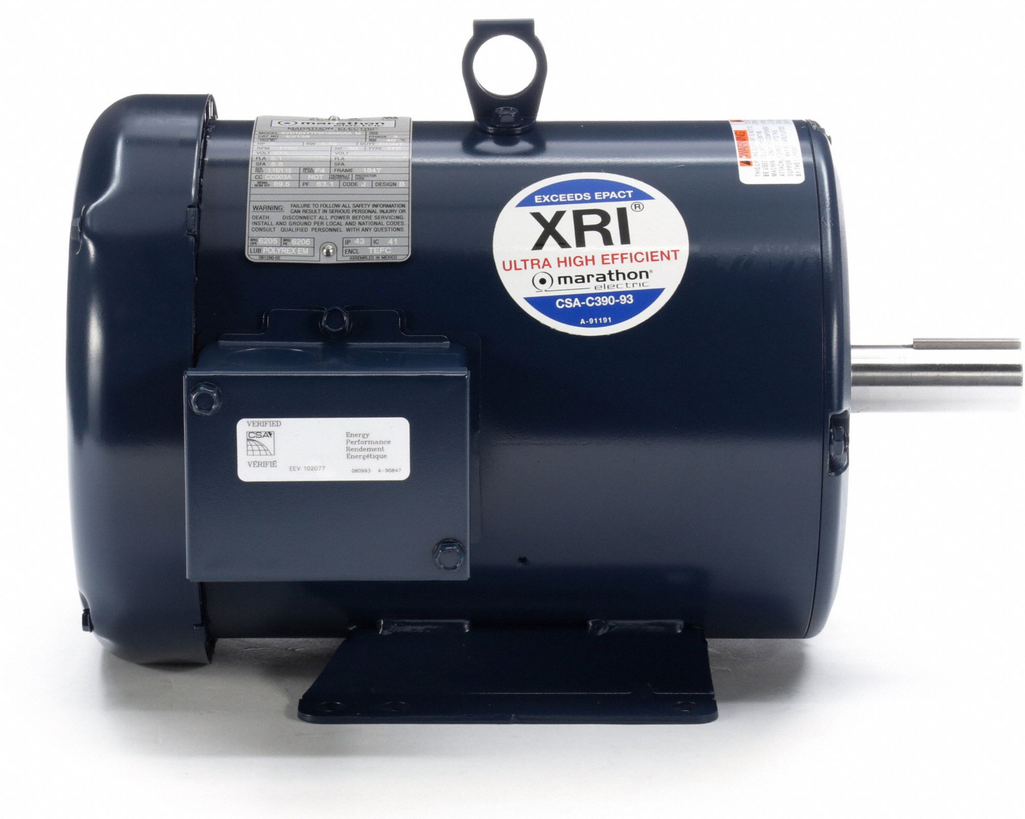 MARATHON MOTORS General Purpose Motor, 5 HP, 3-Phase, Nameplate RPM ...