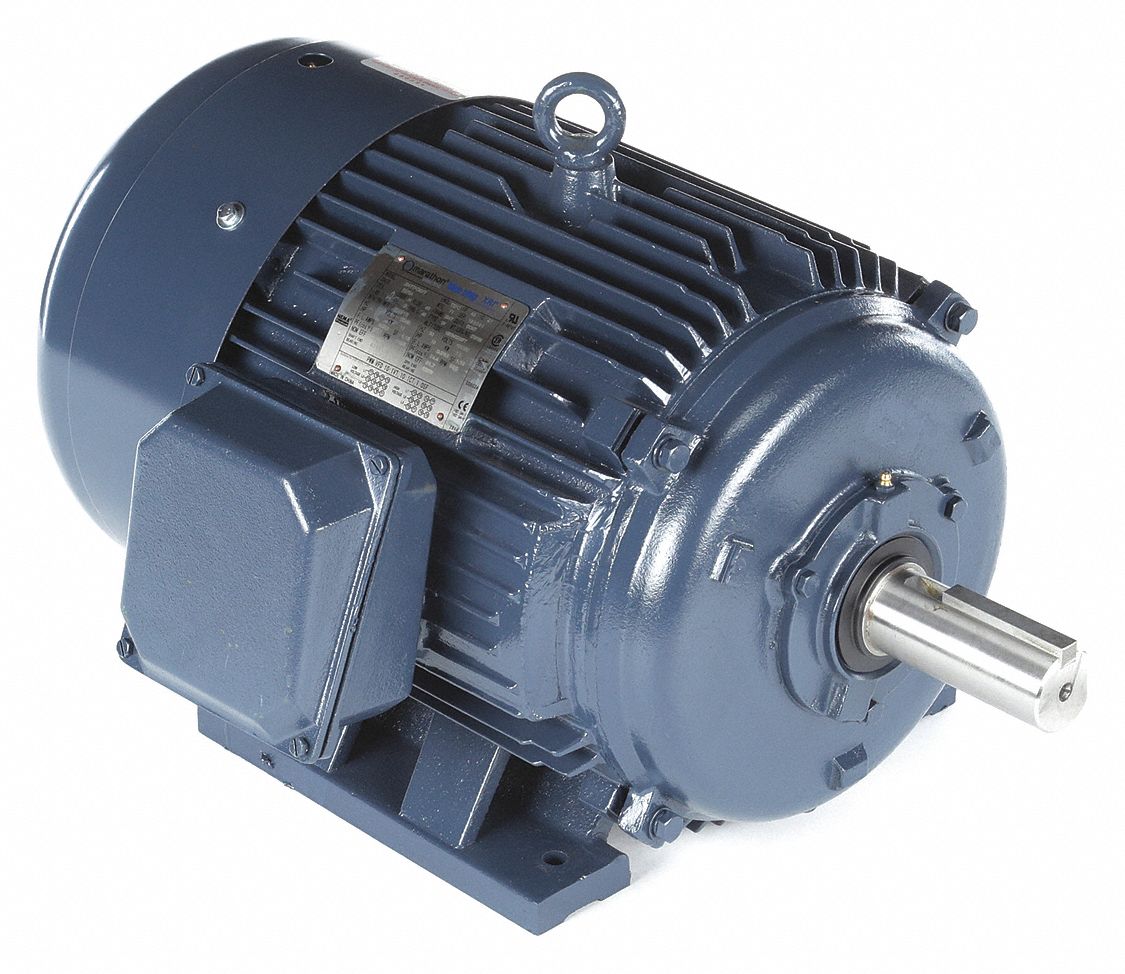 General Purpose Motor, 15 HP, 3-Phase, Nameplate RPM 1185, Voltage 230/ ...