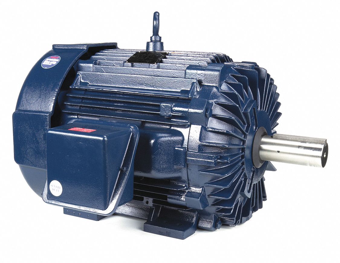 General Purpose Motor, 125 HP, 3-Phase, Nameplate RPM 1185, Voltage 460 ...