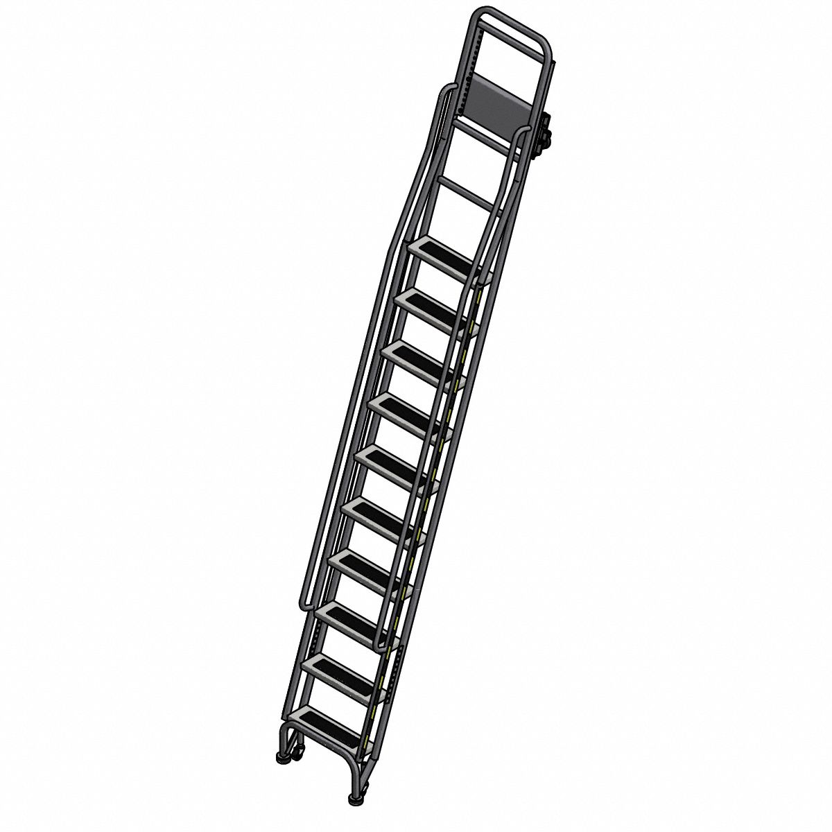 COTTERMAN Stationary Dual Track Ladder: 125 in to 135 in, 100 in Top ...