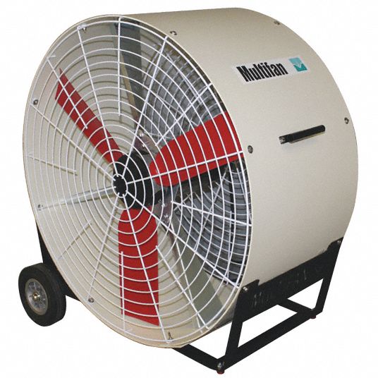 36 in, Corrosion-Resistant Industrial Fan, Non-Oscillating, Mobile ...