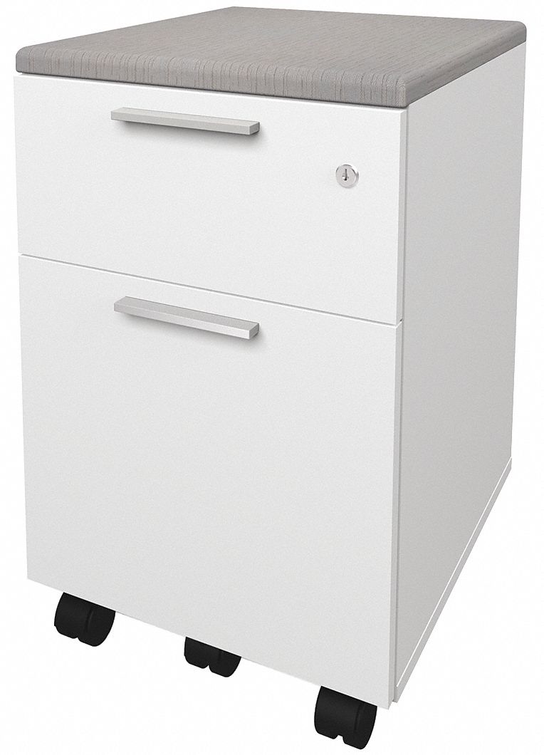 Desk Pedestal,Box/File,White,2 Drawers - Grainger