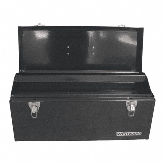 Plastic, Steel, Portable Tool Box, 20 in Overall Width, 7 7/8 in ...