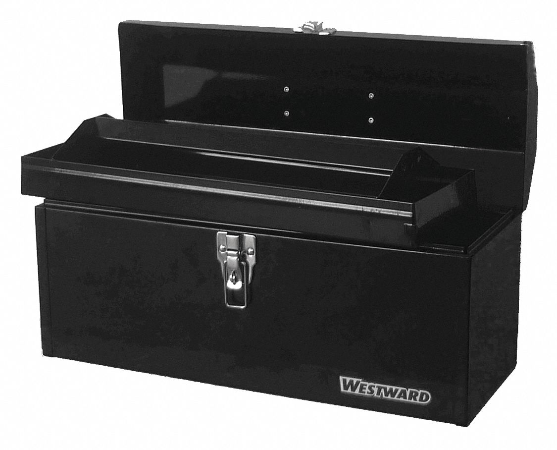 WESTWARD Steel Portable Tool Box, 7-7/8" Overall Height, 20" Overall ...