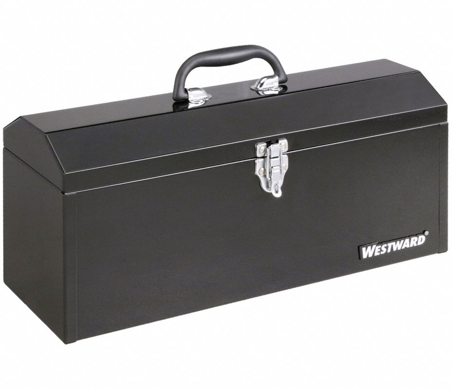 WESTWARD Caja de Herramientas Plástico , Acero Negro 7-7/8" x 20" x 8 ...