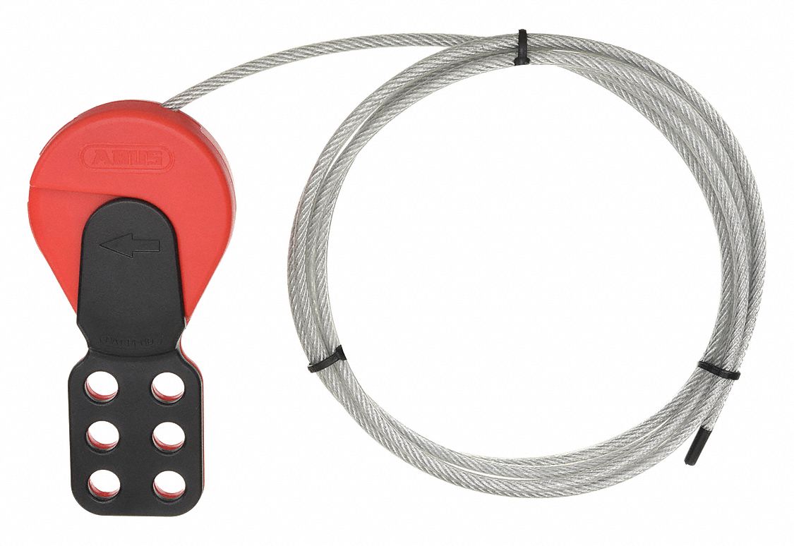 Cable Lockout, Vinyl, 9 ft, Hasp Cable Lockout Style - Grainger