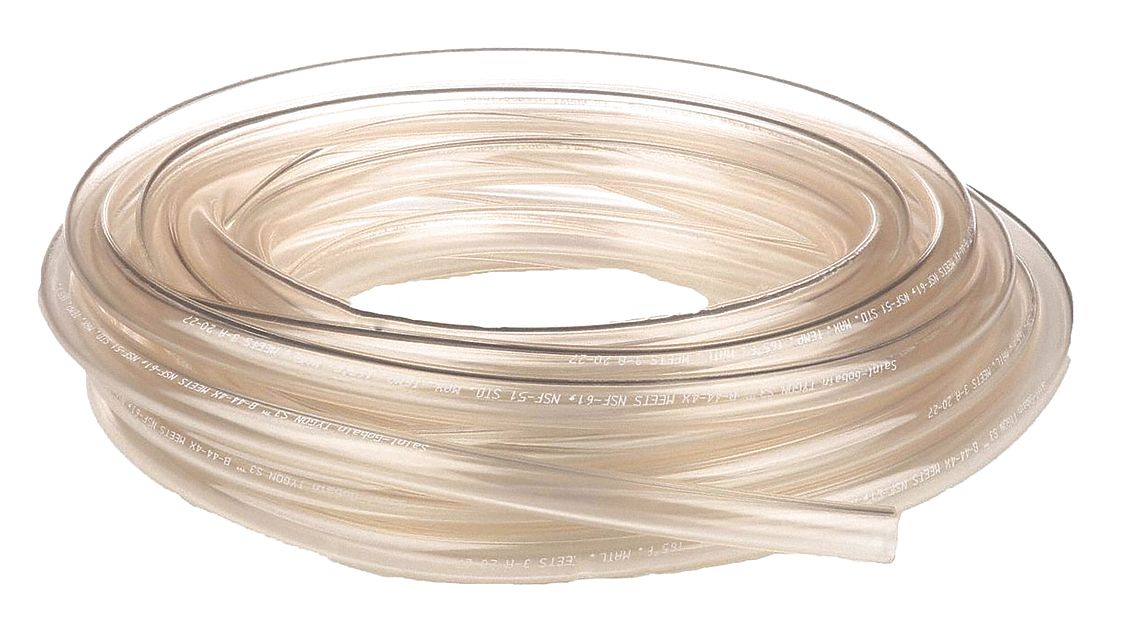 50 ft Lg, 1/2 in Inside Dia, PVC Tube Stock - 44ZP44|548860 - Grainger