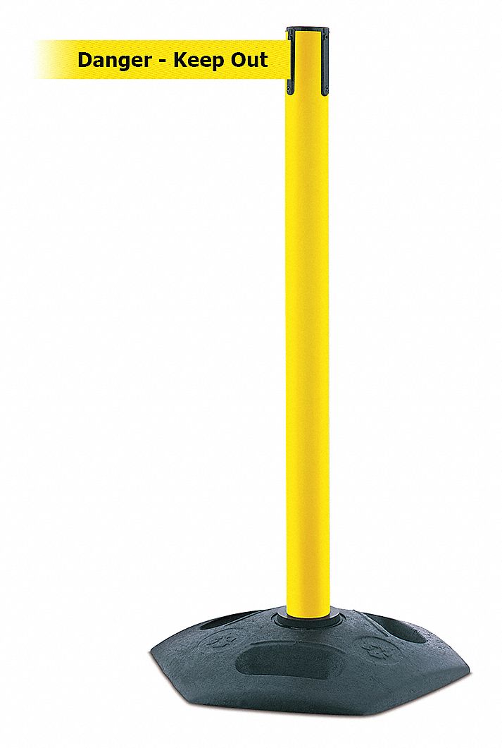 TENSABARRIER, Yellow, No Pattern, Barrier Post with Belt - 44ZV62|886 ...