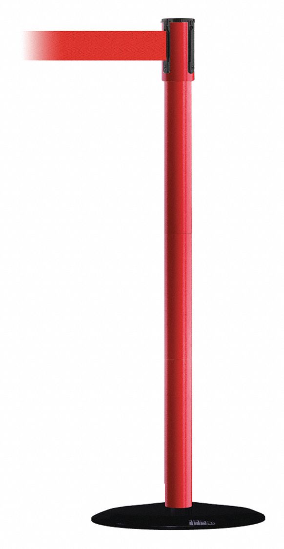 TENSABARRIER, Red, No Pattern, Barrier Post with Belt - 44ZV97|890B-33 ...