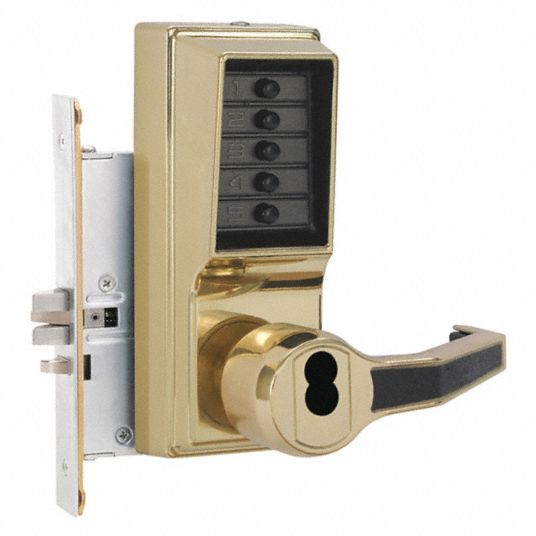 KABA SIMPLEX, ADA Compliant, Brass, Mechanical Push Button Lockset ...