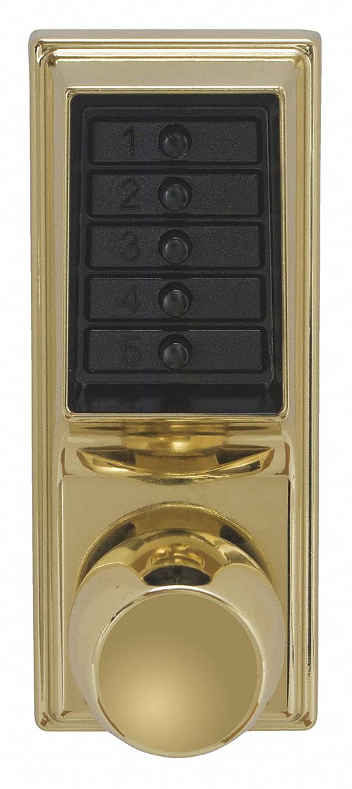 KABA SIMPLEX, Brass, Mechanical Push Button Lockset - 44ZY38|1011-03-41 ...