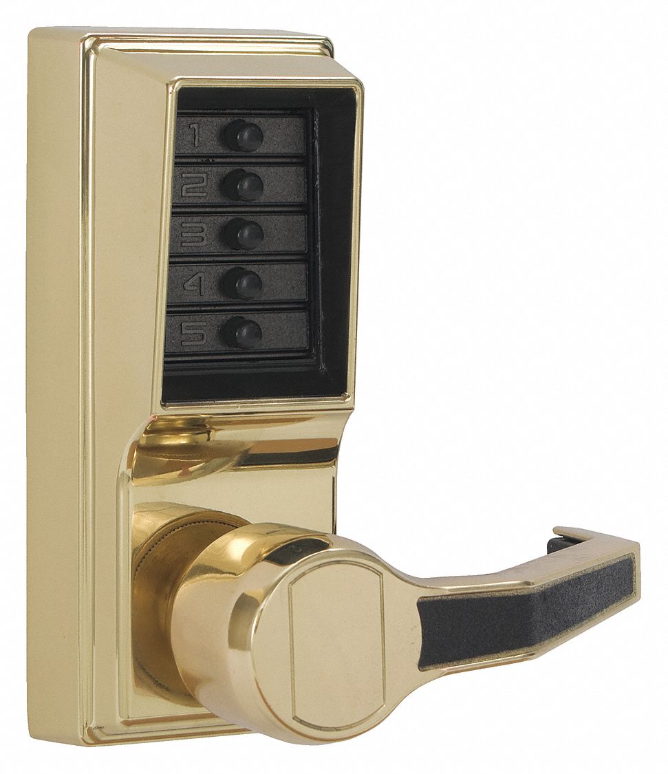 KABA SIMPLEX, ADA Compliant, Brass, Mechanical Push Button Lockset ...
