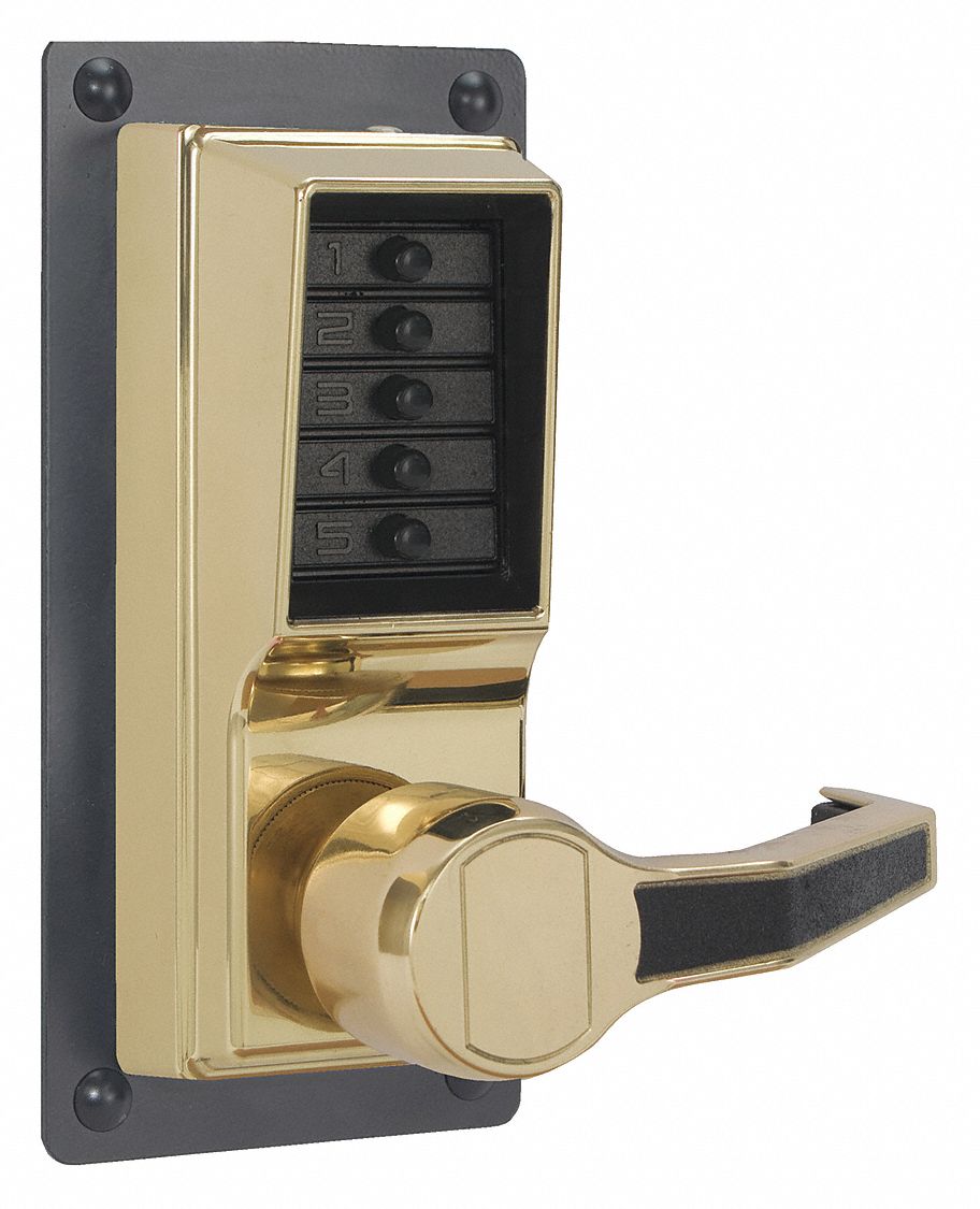 KABA SIMPLEX Mechanical Push Button Lockset, Lever, Entry, None Key ...