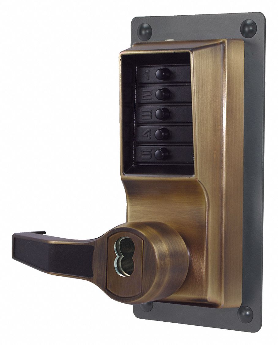 KABA SIMPLEX, ADA Compliant, Brass, Mechanical Push Button Lockset ...