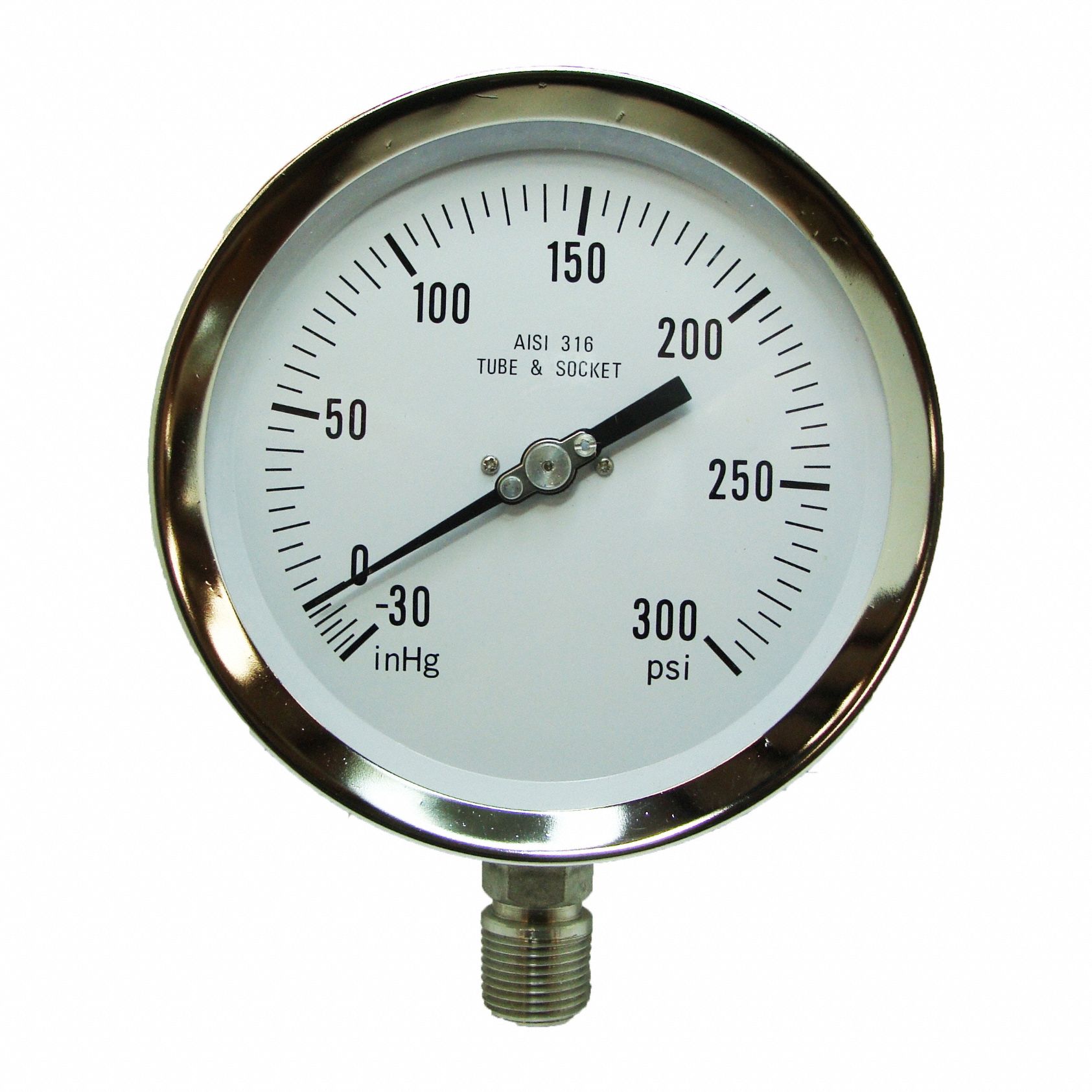 0 psi / Hg to 100 psi, 4 1/2 in Dial, Pressure Gauge - 859VY9|19RZ37 ...