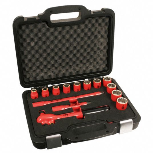 WIHA, 1/2 in Drive Size, 14 Pieces, Socket Wrench Set - 450G68|31694 ...