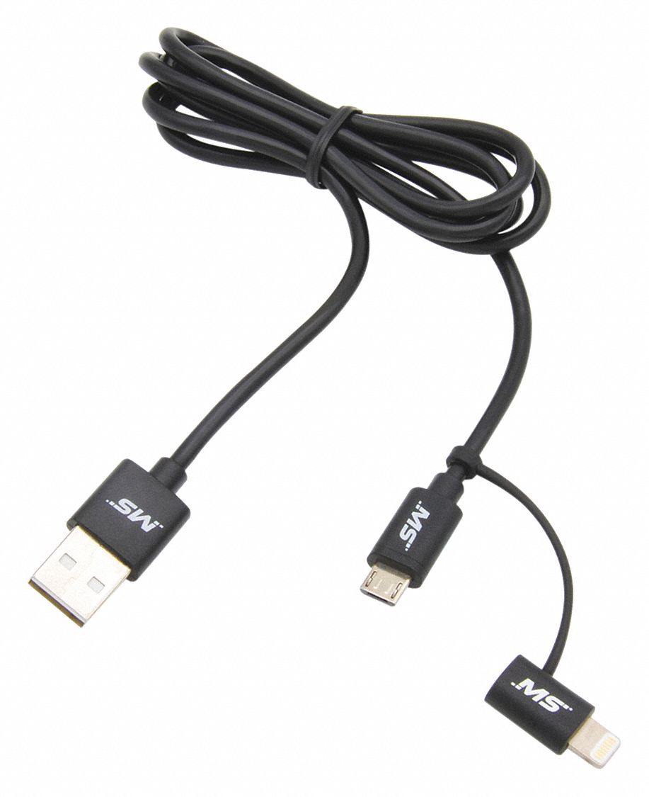 MOBILESPEC, Type A End 1, Lightning/Micro B End 2, USB Cable - 450X64 ...