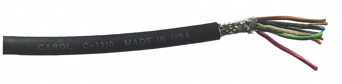 Communication Cable, Not Rated, Yes Shielded, 1000 ft, Black, 6 (0 Pair ...
