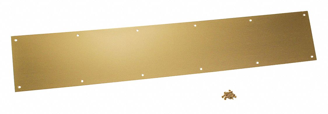 GRAINGER APPROVED Door Protection Plate, Aluminum, Kick/Stretcher, 8 in ...