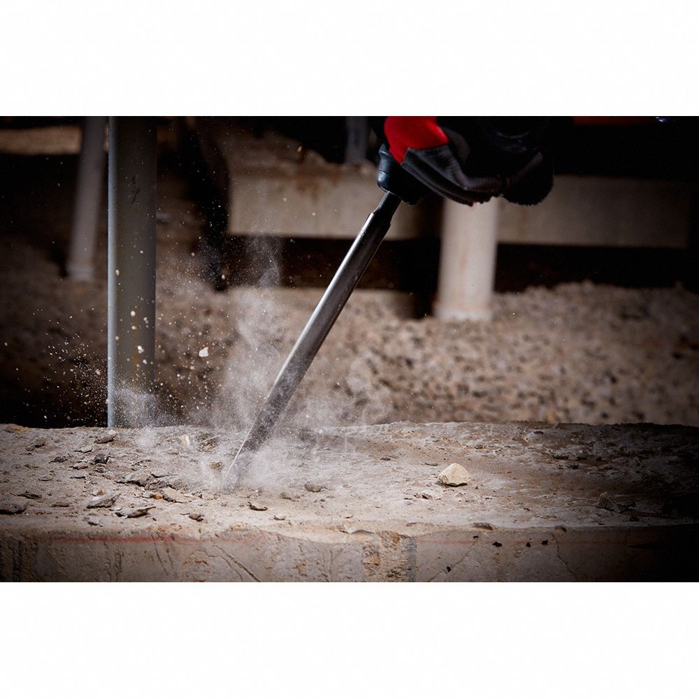 MILWAUKEE Self Sharpening Chisel Bit: 1/2 in Head Wd, 10 in Overall Lg ...