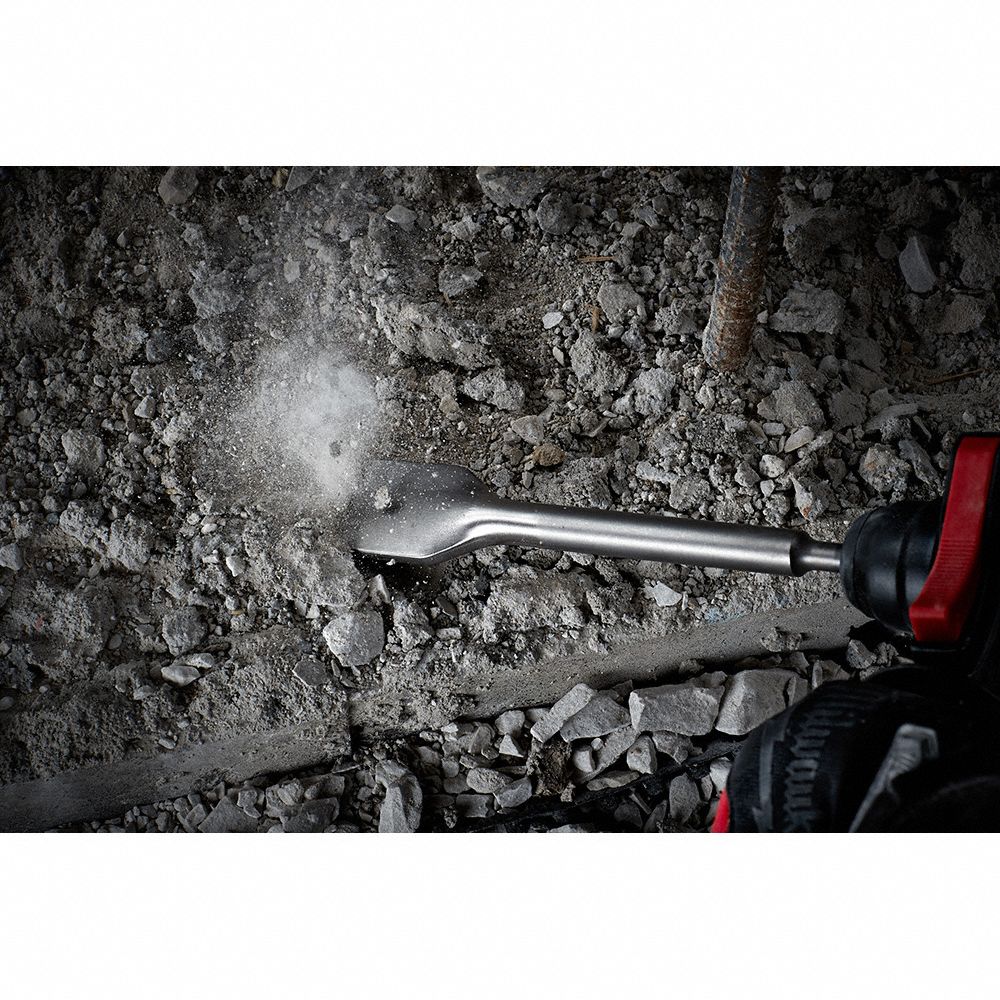 MILWAUKEE Self Sharpening Chisel Bit: 1 1/2 in Head Wd, 10 in Overall ...