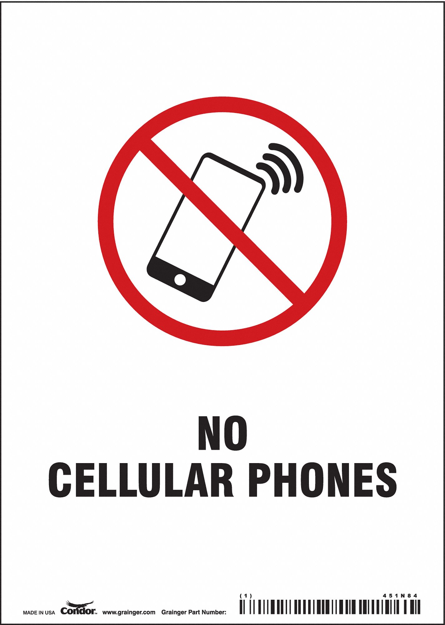 Vinyl, Adhesive Sign Mounting, Safety Sign - 451N84|451N84 - Grainger