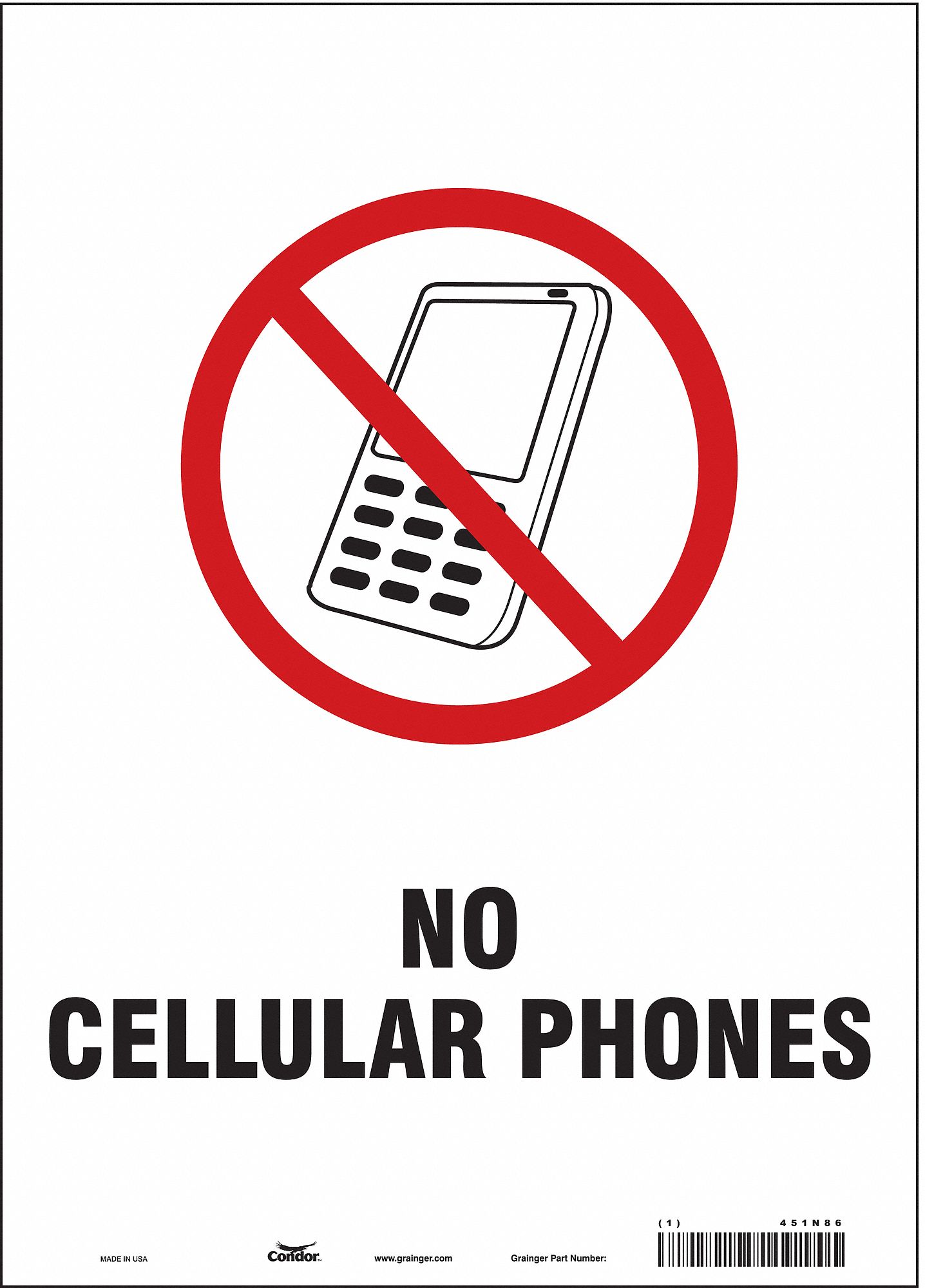 Vinyl, Adhesive Sign Mounting, Safety Sign - 451N86|451N86 - Grainger