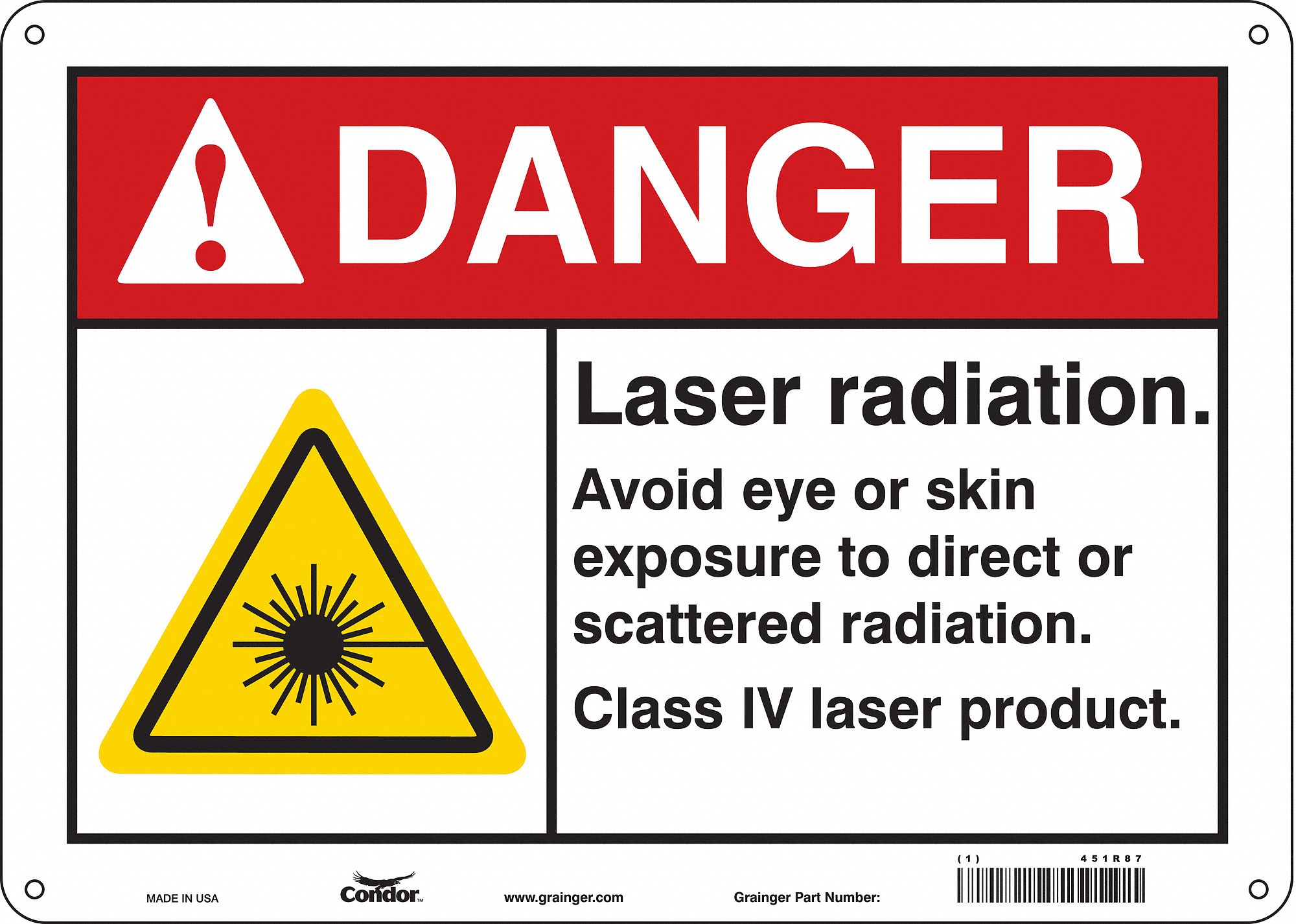 Aluminum, Mounting Holes Sign Mounting, Safety Sign - 451R87|451R87 ...