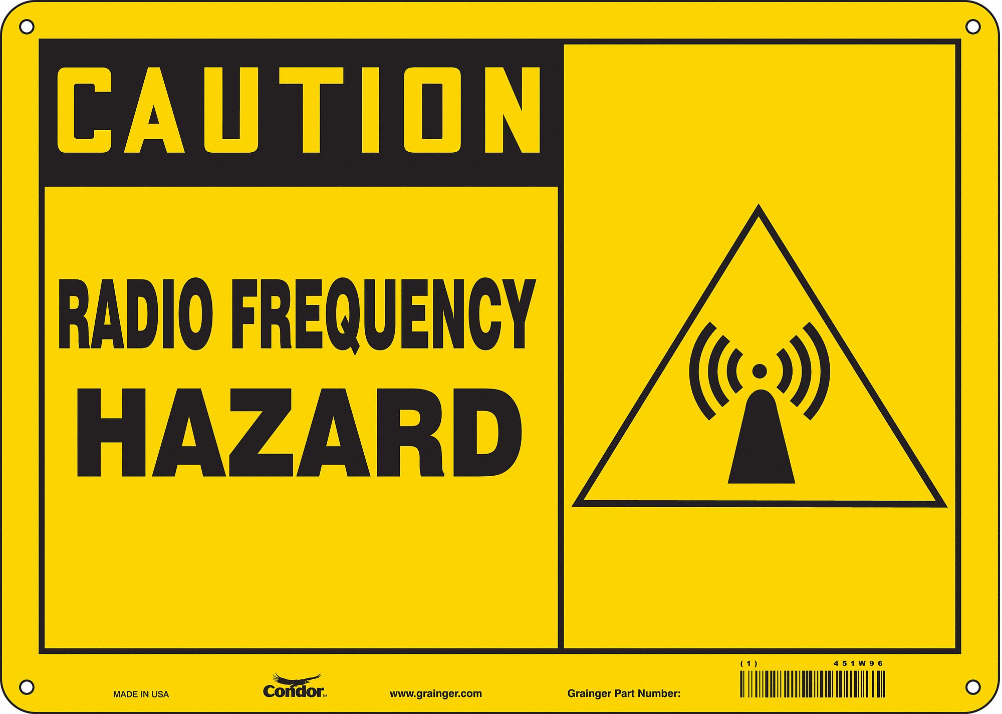 Aluminum, Mounting Holes Sign Mounting, Safety Sign - 451W96|451W96 ...