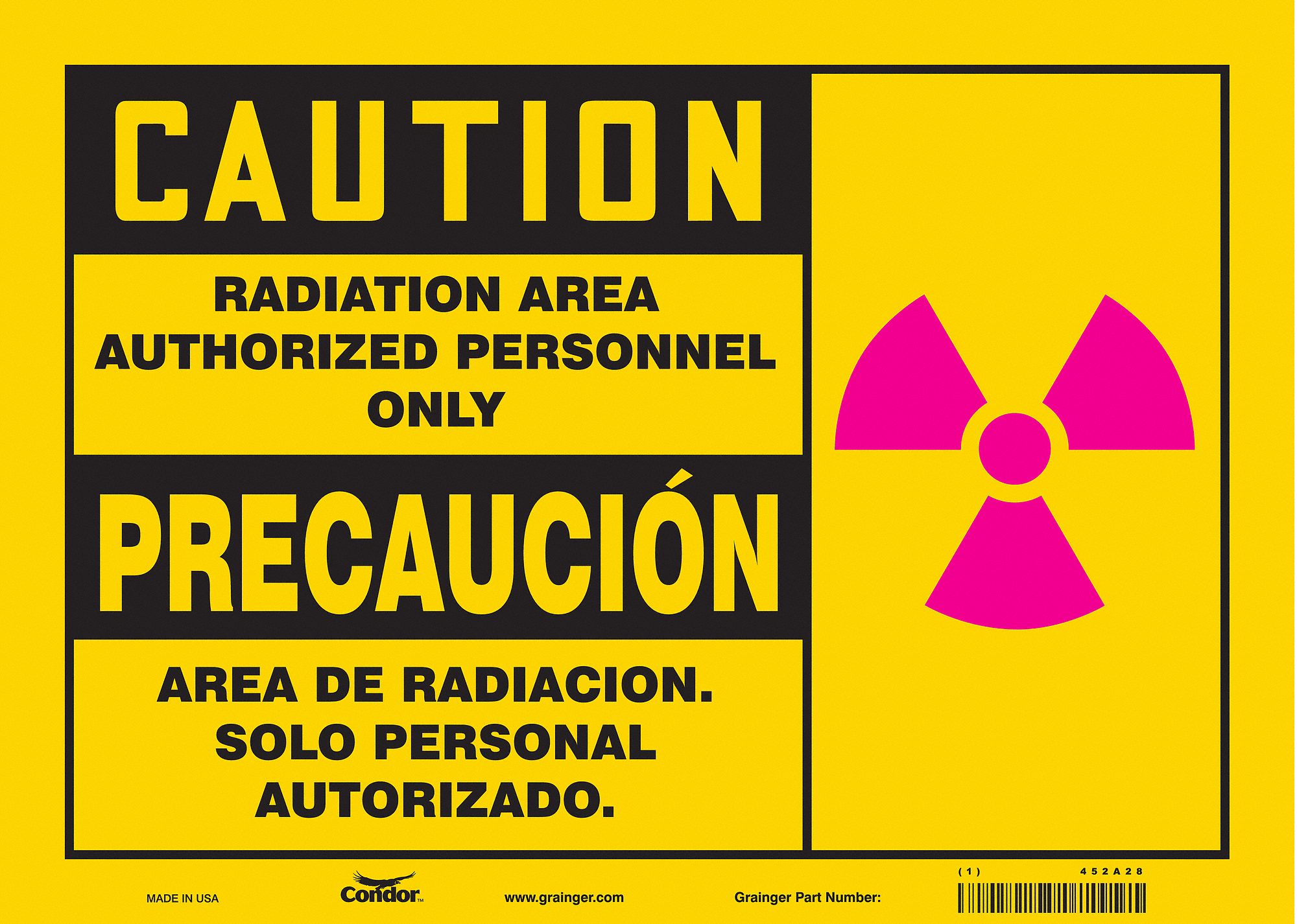 Vinyl, Adhesive Sign Mounting, Safety Sign - 452A28|452A28 - Grainger