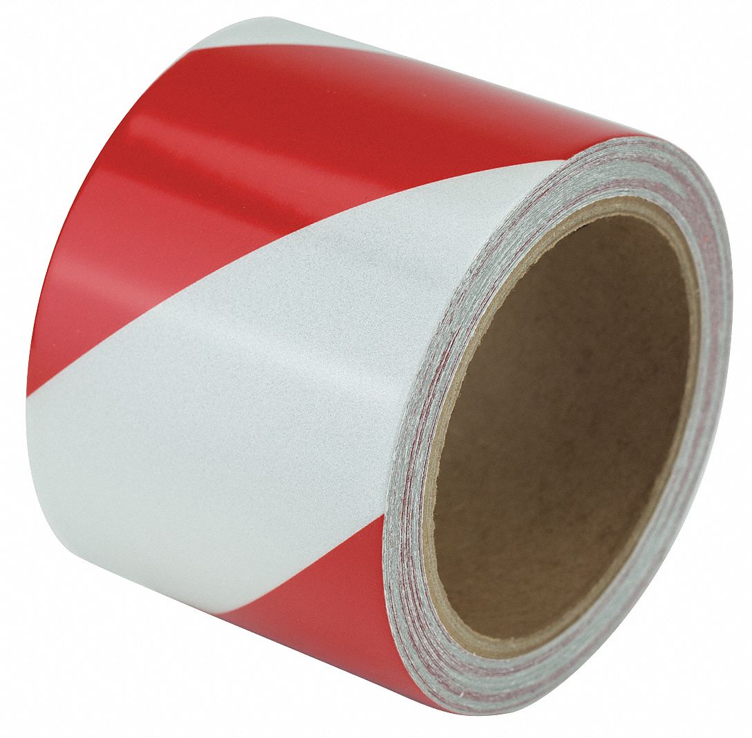 Reflective, Striped, Floor Marking Tape - 452C44|RS3RW - Grainger