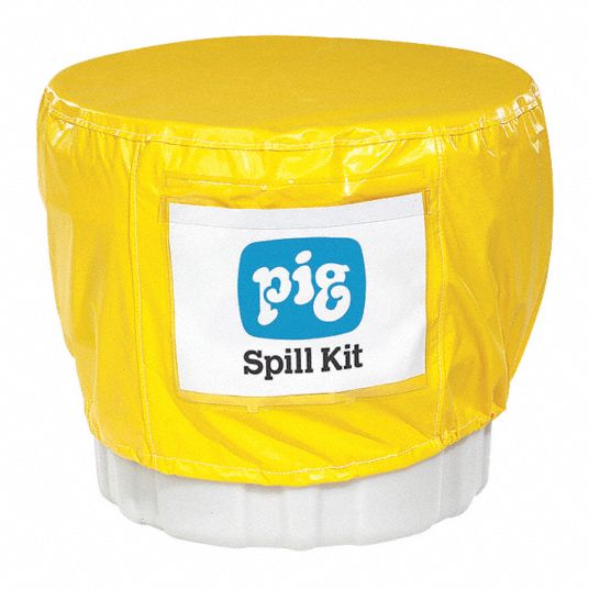 PIG, Yellow, 20 gal Spill Kit/30 gal Spill Kit/Overpack, Overpack Cover ...