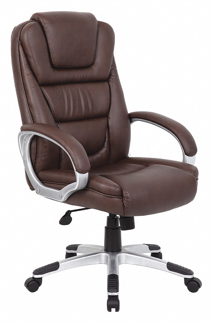 Brown, Leather Material, Office Chair - 452R16|452R16 - Grainger