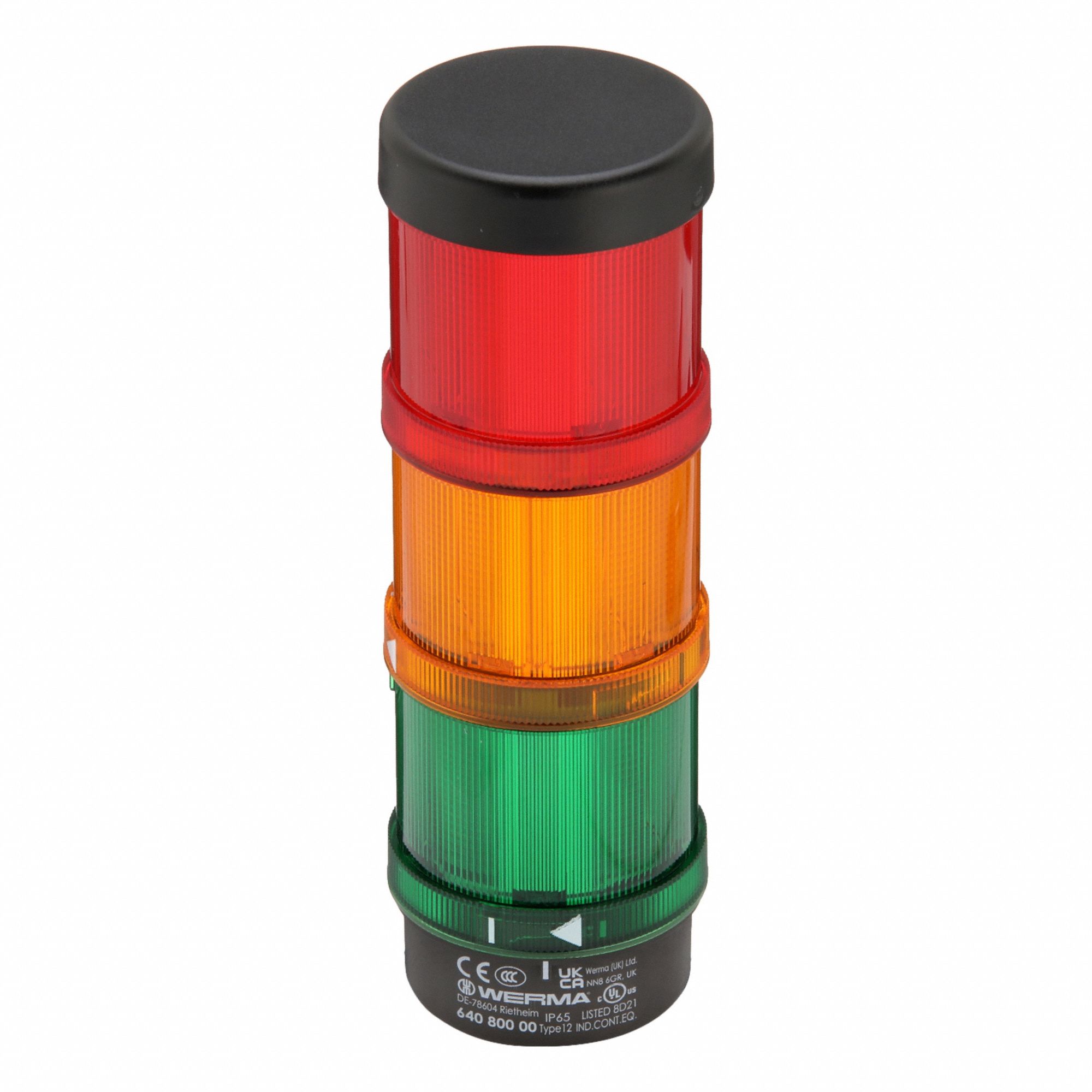WERMA, 3 Tier, Green/Red/Yellow, Tower Light Assembly - 452T30|64900001 ...