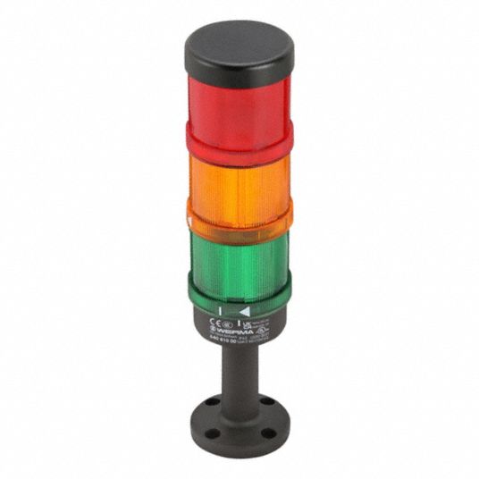 WERMA, 3 Tier, Green/Red/Yellow, Tower Light Assembly - 452T31|64900002 ...
